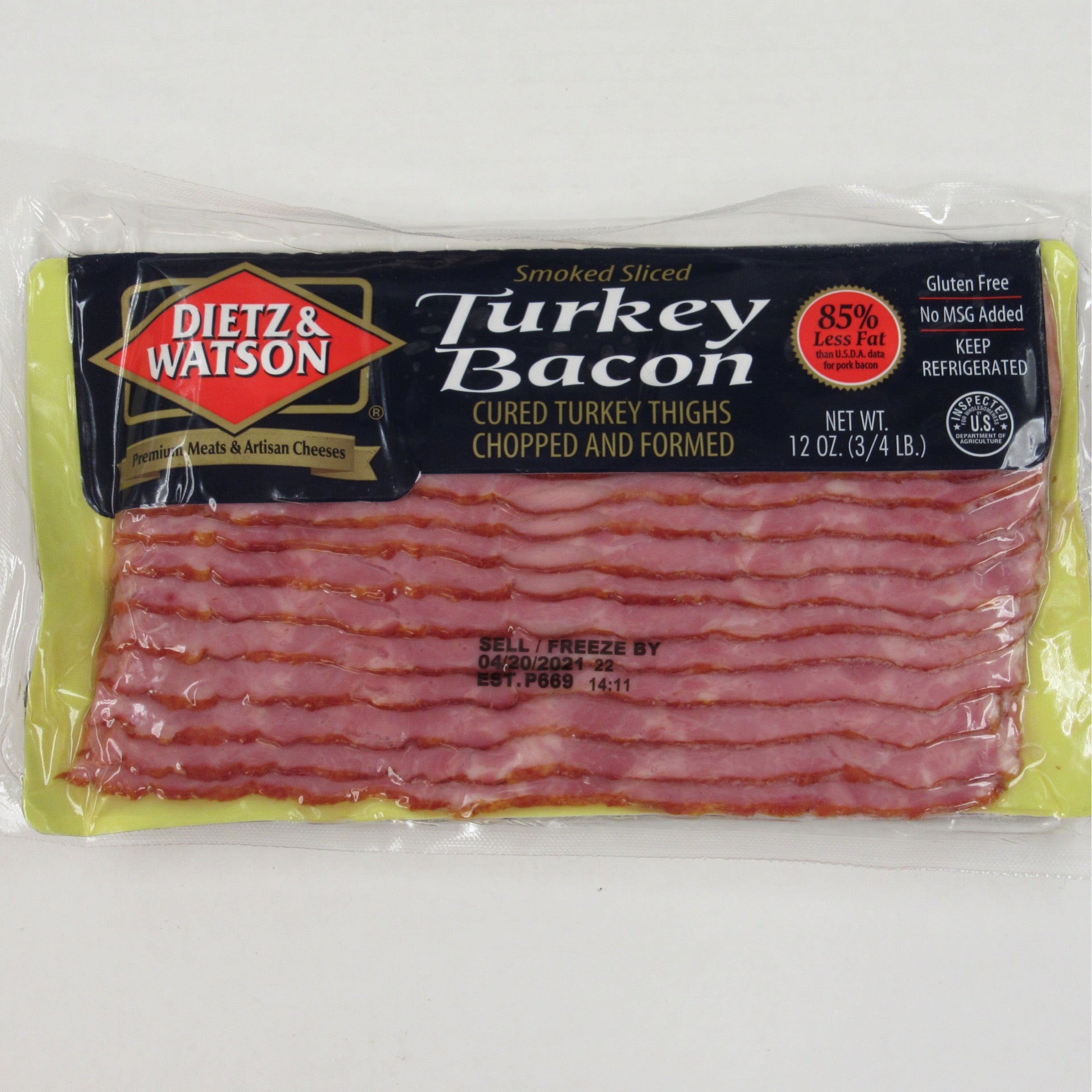 DIETZ & WATSON TURKEY BACON 12 OZ | Original Colonial Market